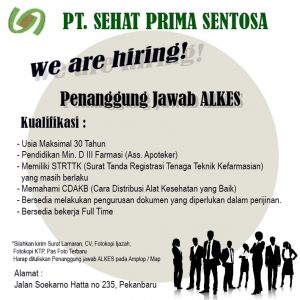 Lowongan Kerja PT. Sehat Prima Sentosa – Bursa Kerja Khusus